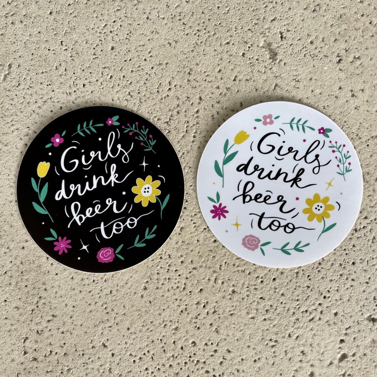 Girls Drink Beer Too Sticker - 2 Colors – Two Blondes Drink Beer